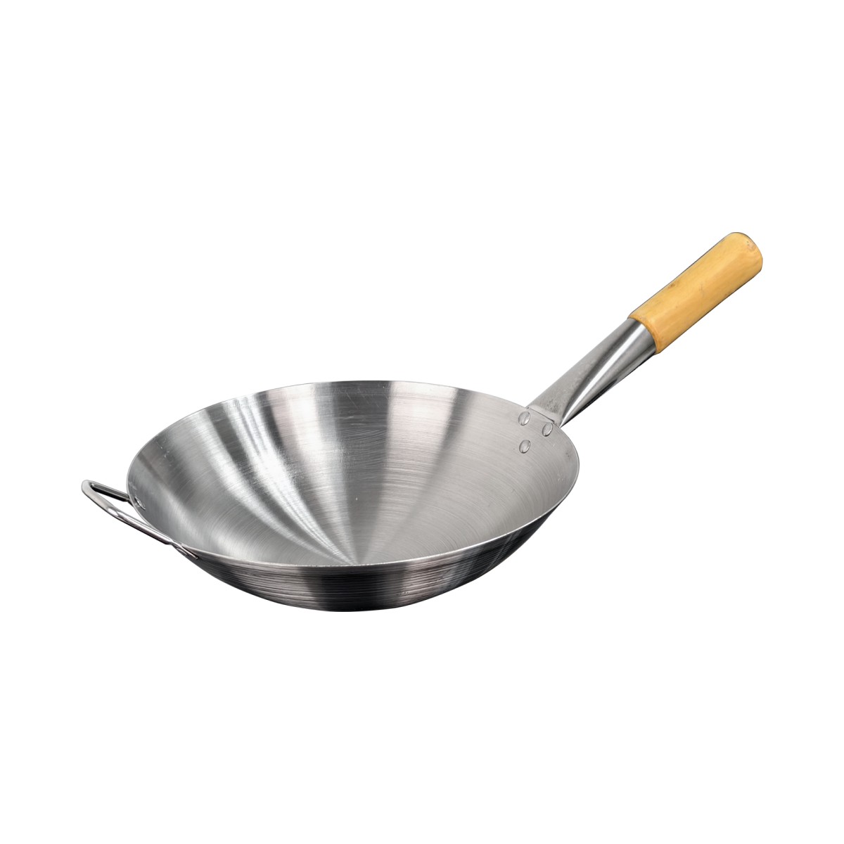 KTL Stainless Steel Wok with Single Wooden Handle - CSWSW – Eong Huat